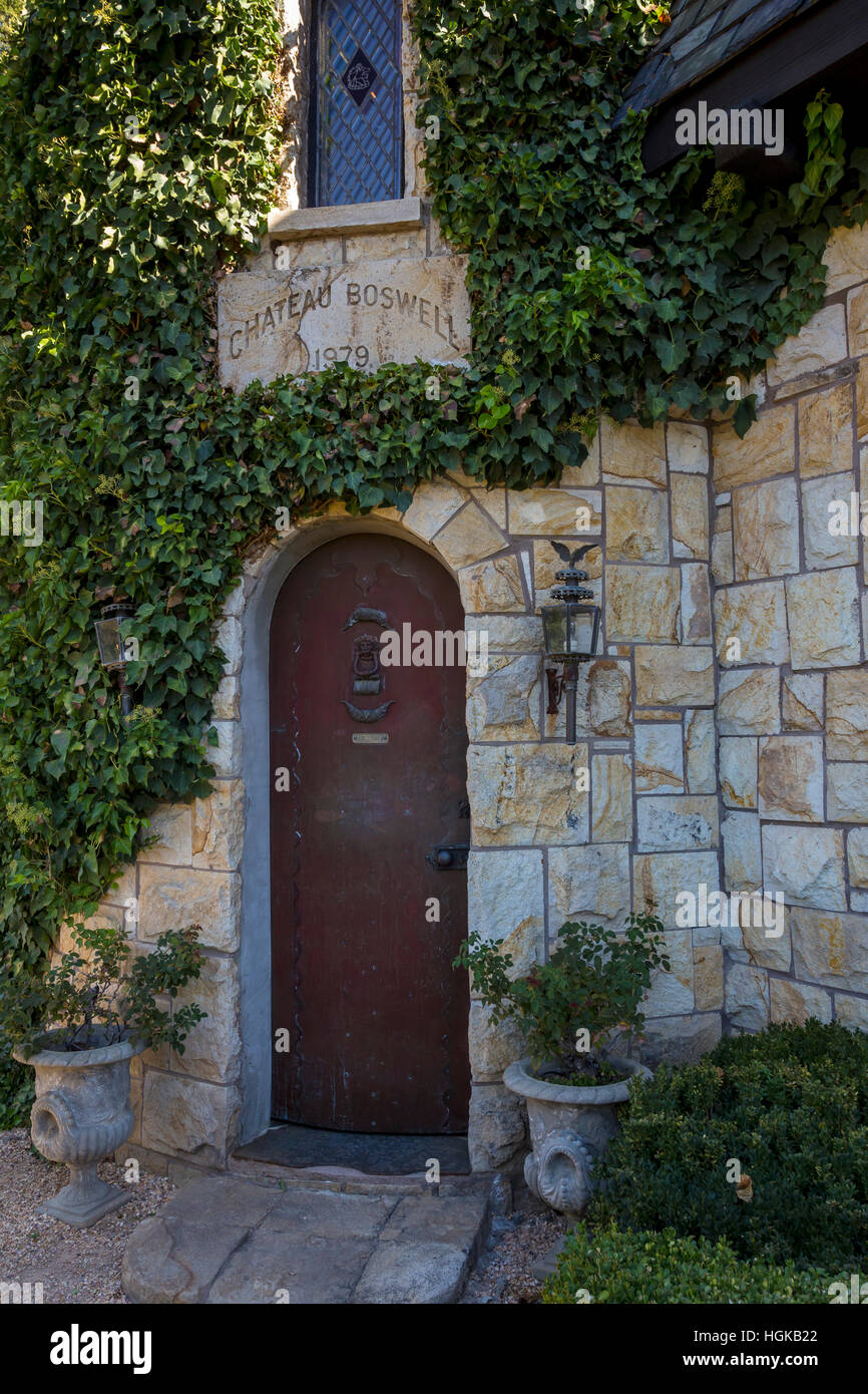 Stone winery building, Chateau Boswell Winery, Saint Helena, Napa ...