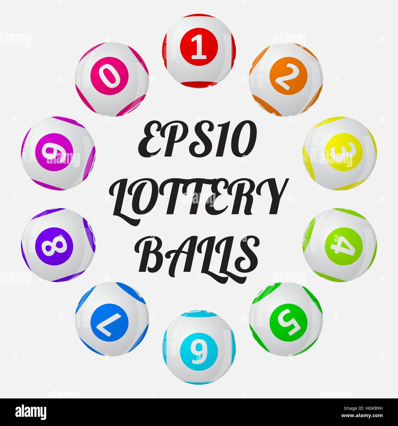 vector illustration of lottery balls. sorted around text Stock Vector ...