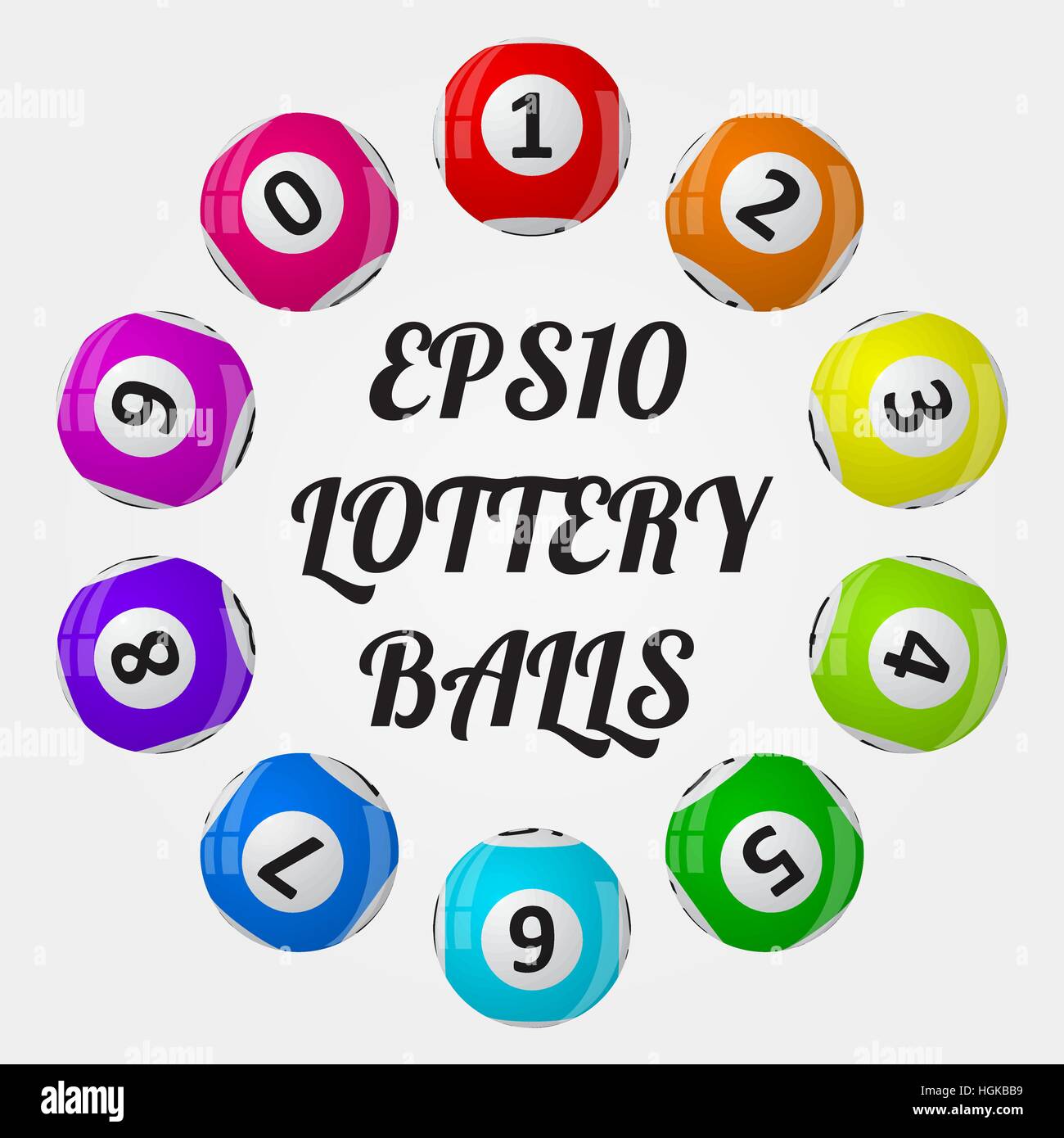 vector illustration of lottery balls. sorted around text Stock Vector ...