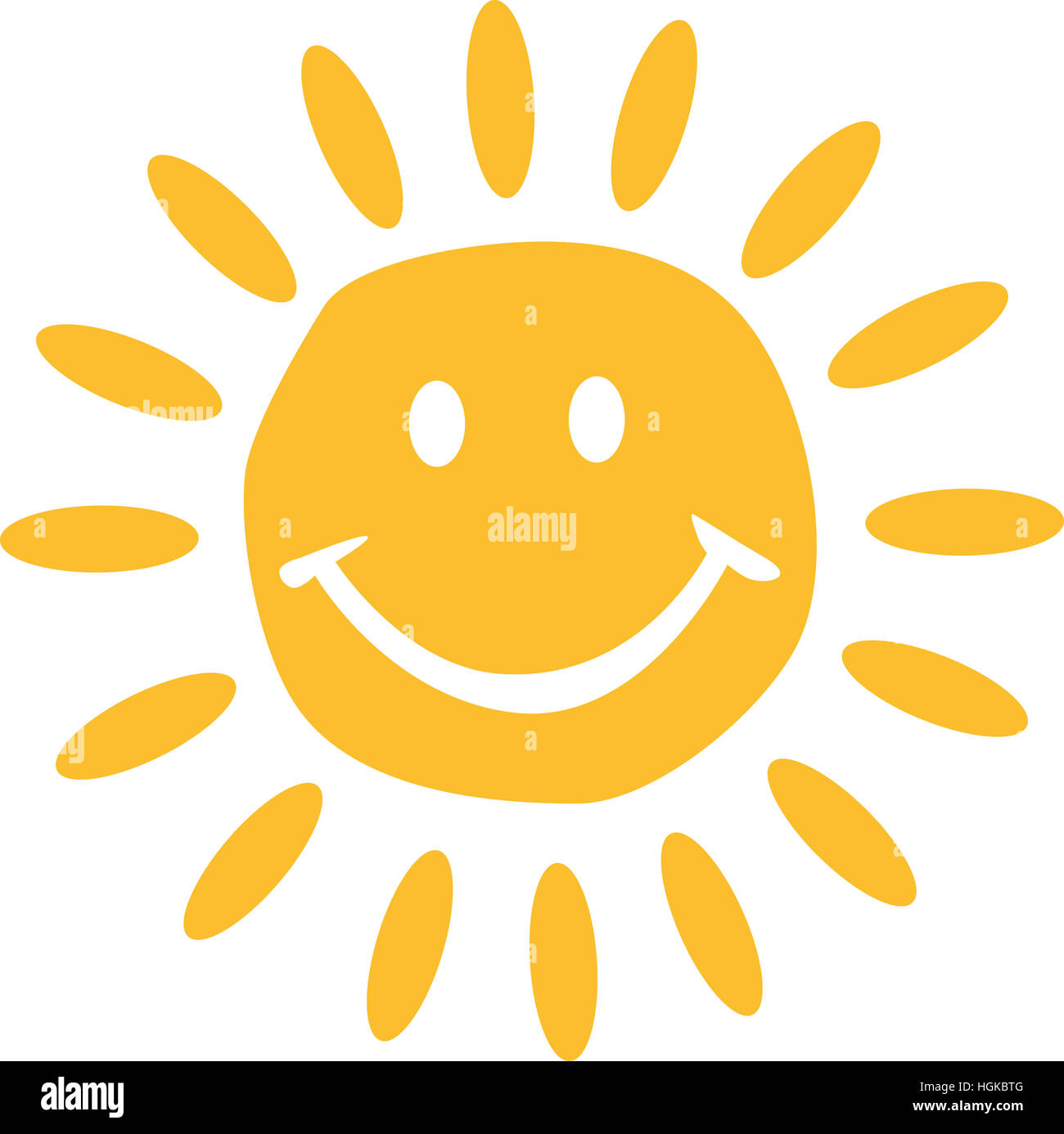 Cute sun with smiling face Stock Photo - Alamy