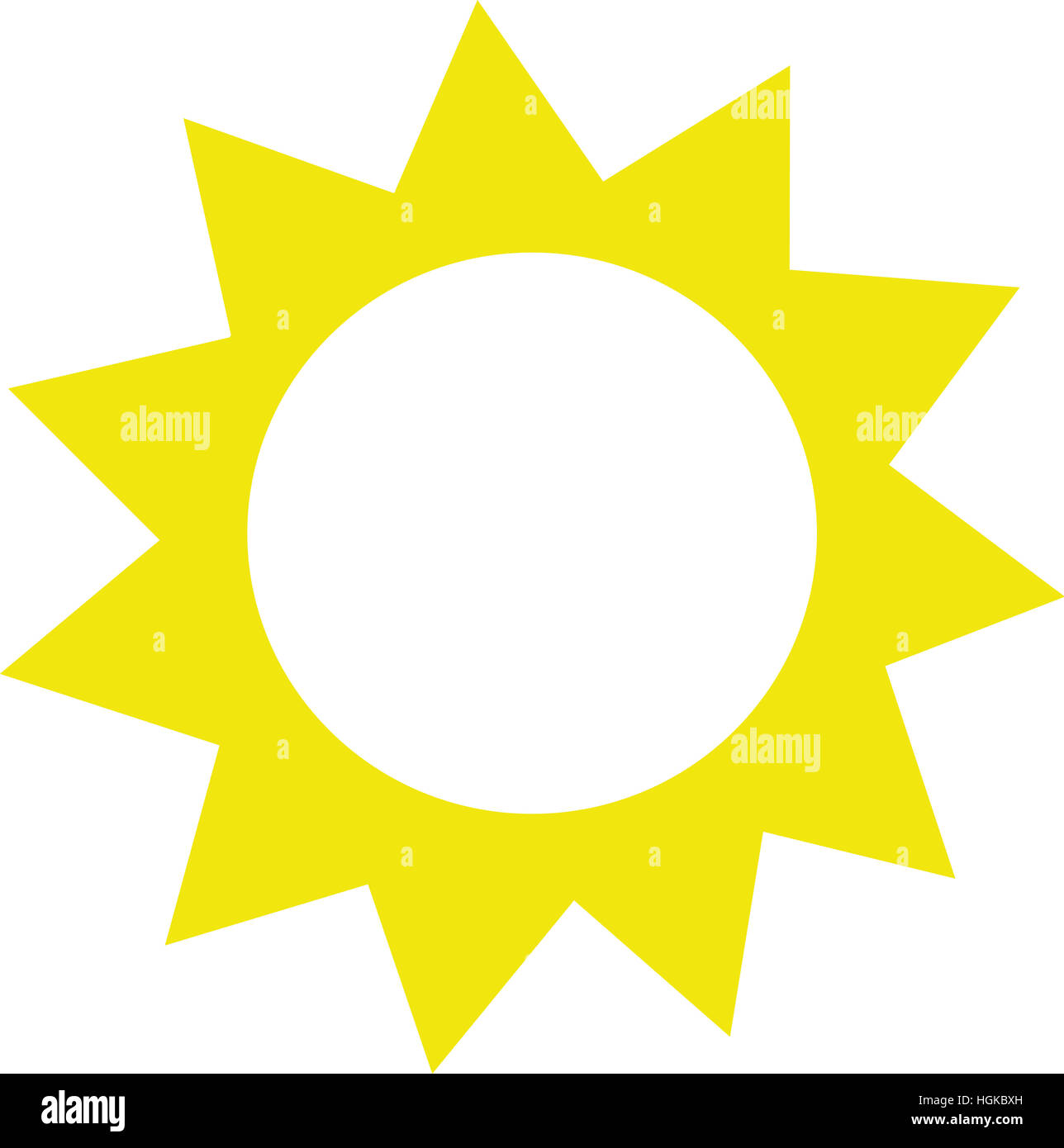 Yellow Sun Outline