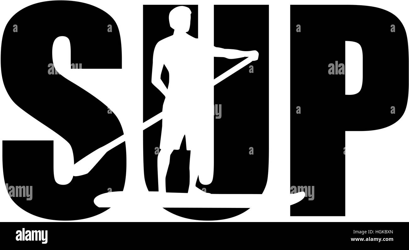 SUP word with coutout - Stand up paddling Stock Photo - Alamy