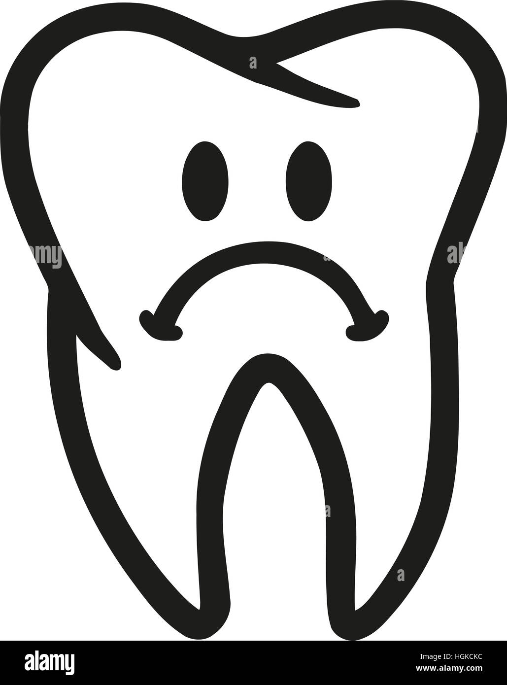 Sad tooth - toothhache Stock Photo - Alamy