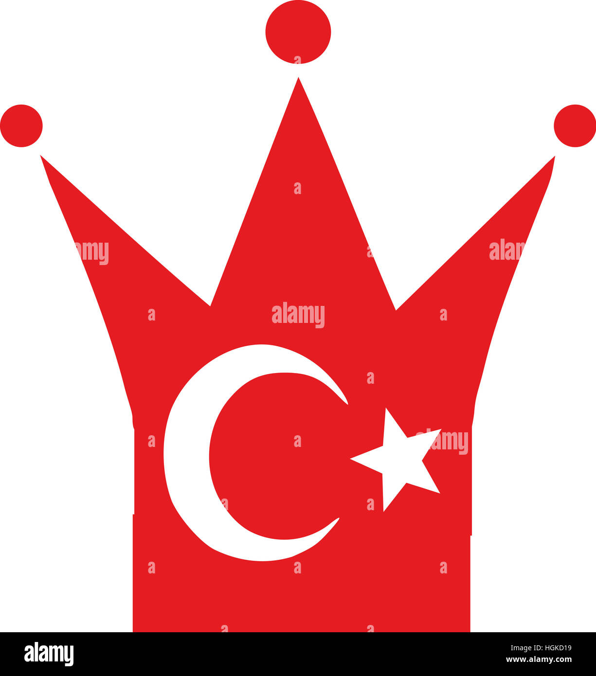 Turkey flag crown Stock Photo - Alamy