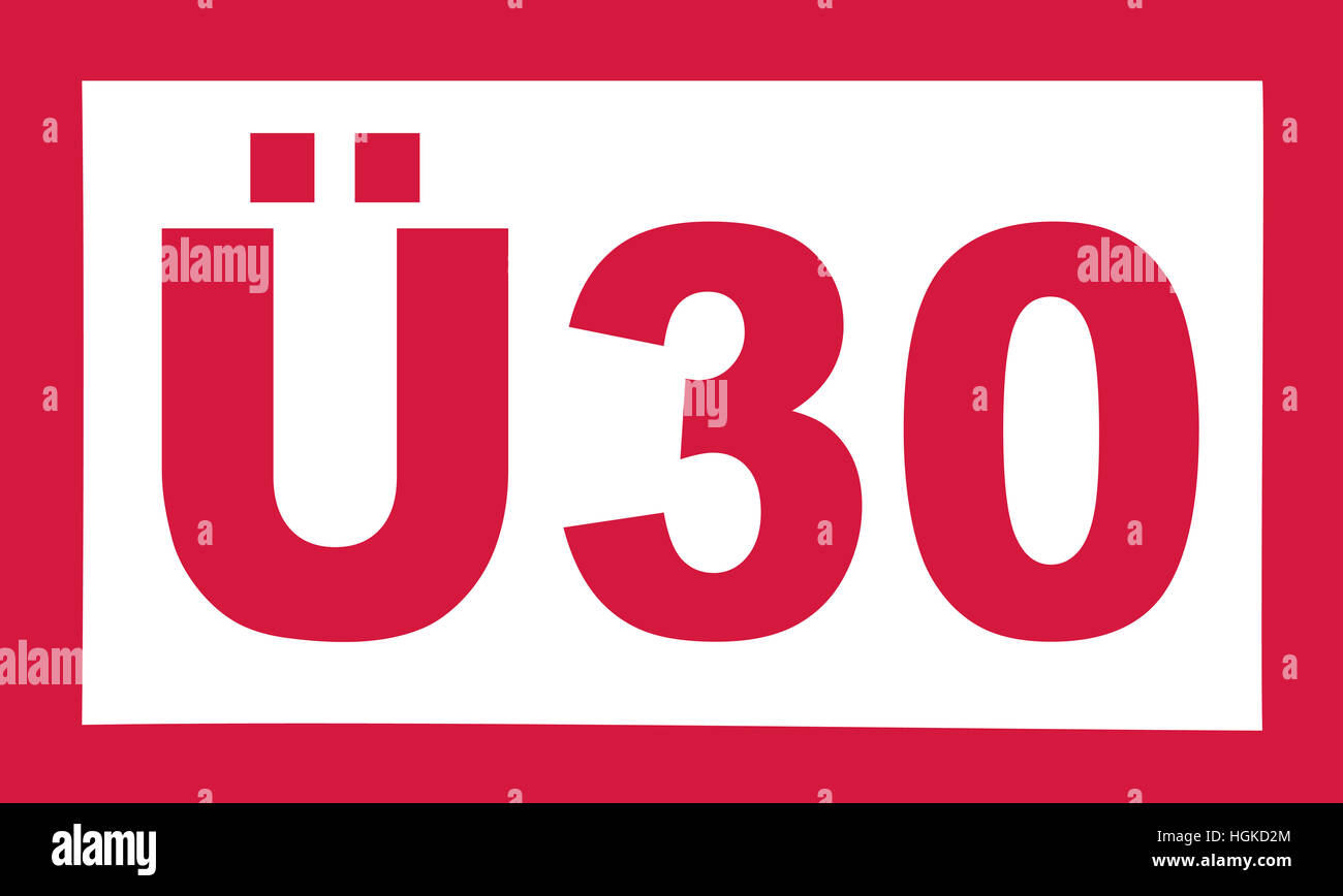 Over 30 birthday - Ü30 german Stock Photo - Alamy