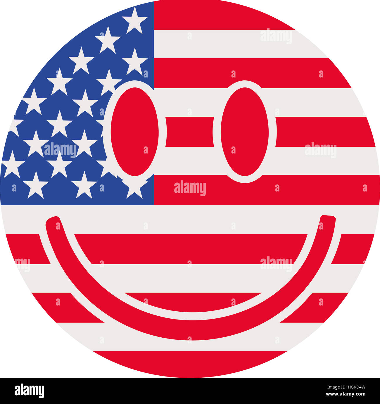 USA flag Smiley Stock Photo - Alamy