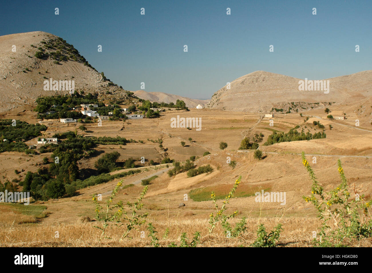 Barren limestone hills of the Khroumire foothills, Béja countryside ...