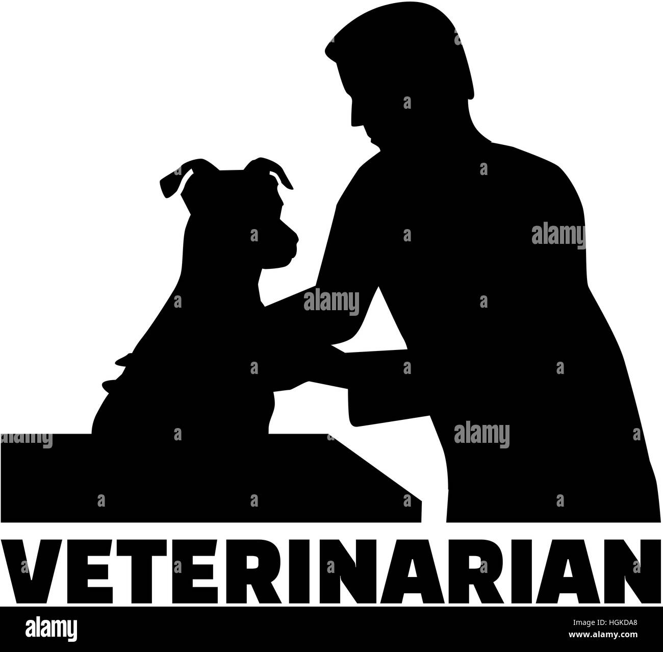 Veterinarian - pet doctor with job title Stock Photo - Alamy