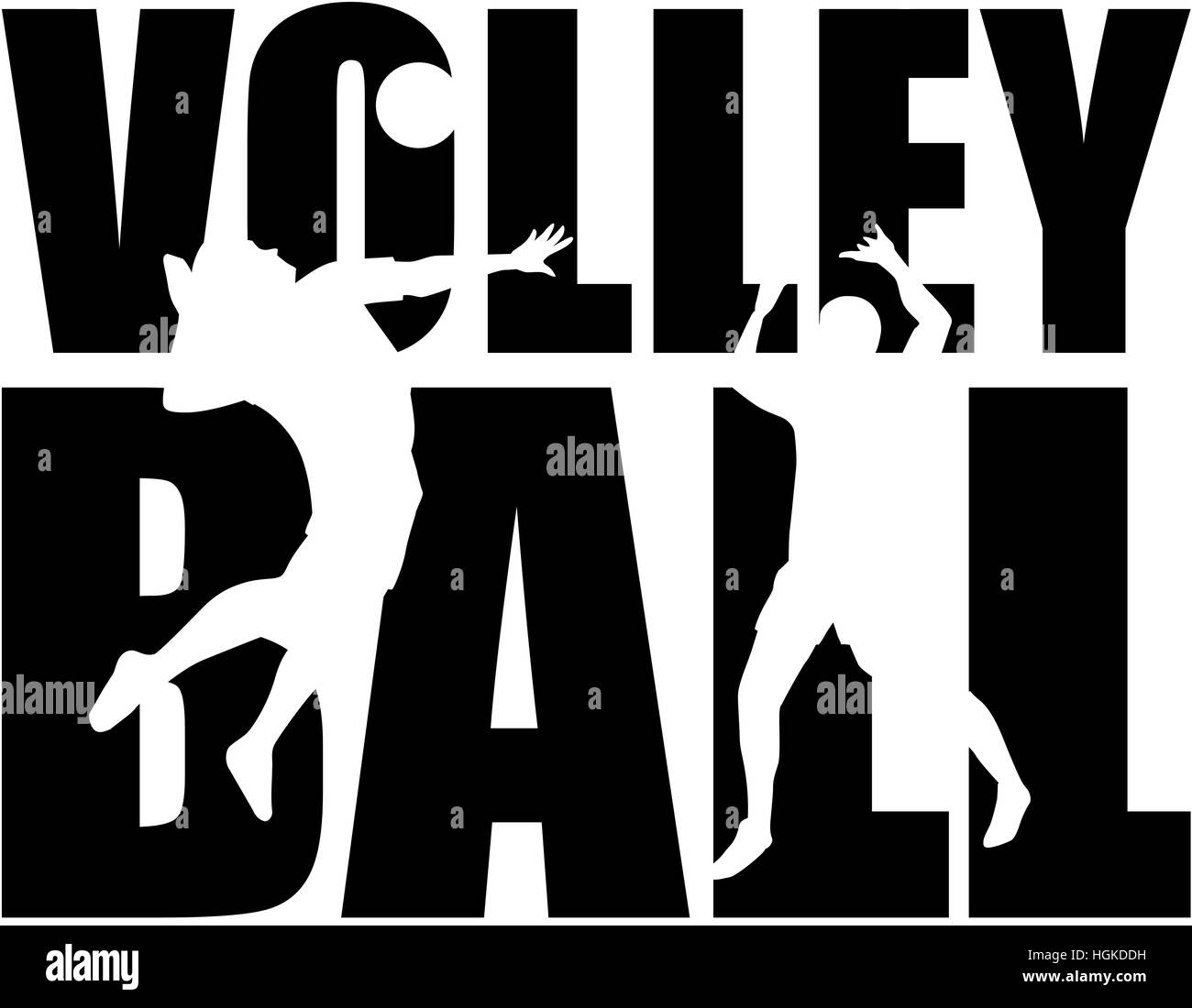 Volleyball silhouette Black and White Stock Photos & Images - Alamy