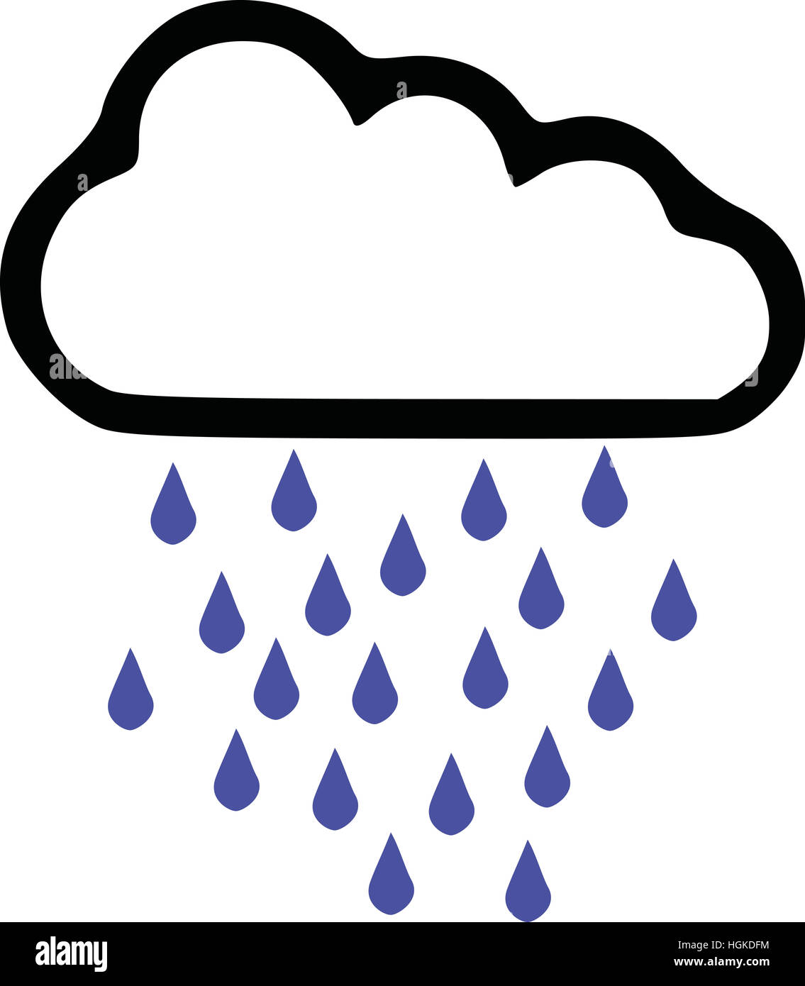 Rainy - weather forecast icon Stock Photo - Alamy