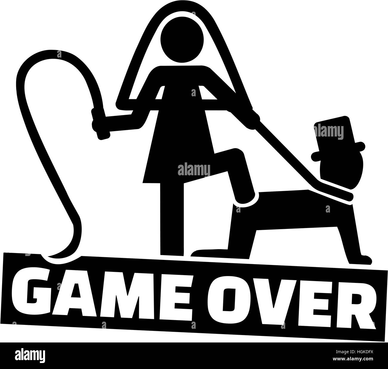 Wedding couple - game over for the man Stock Photo - Alamy