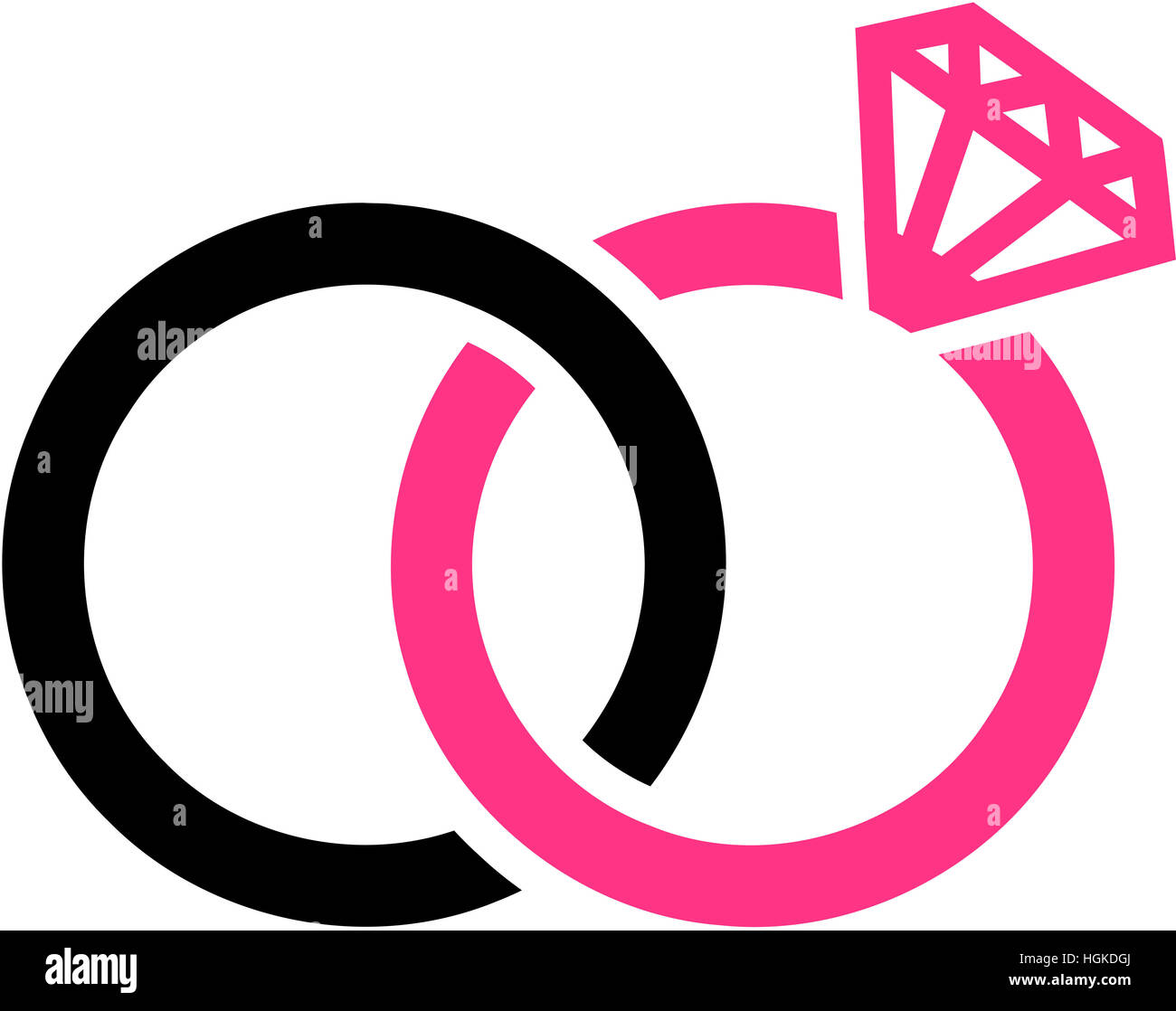 Wedding logo couple rings icon hi-res stock photography and images - Alamy