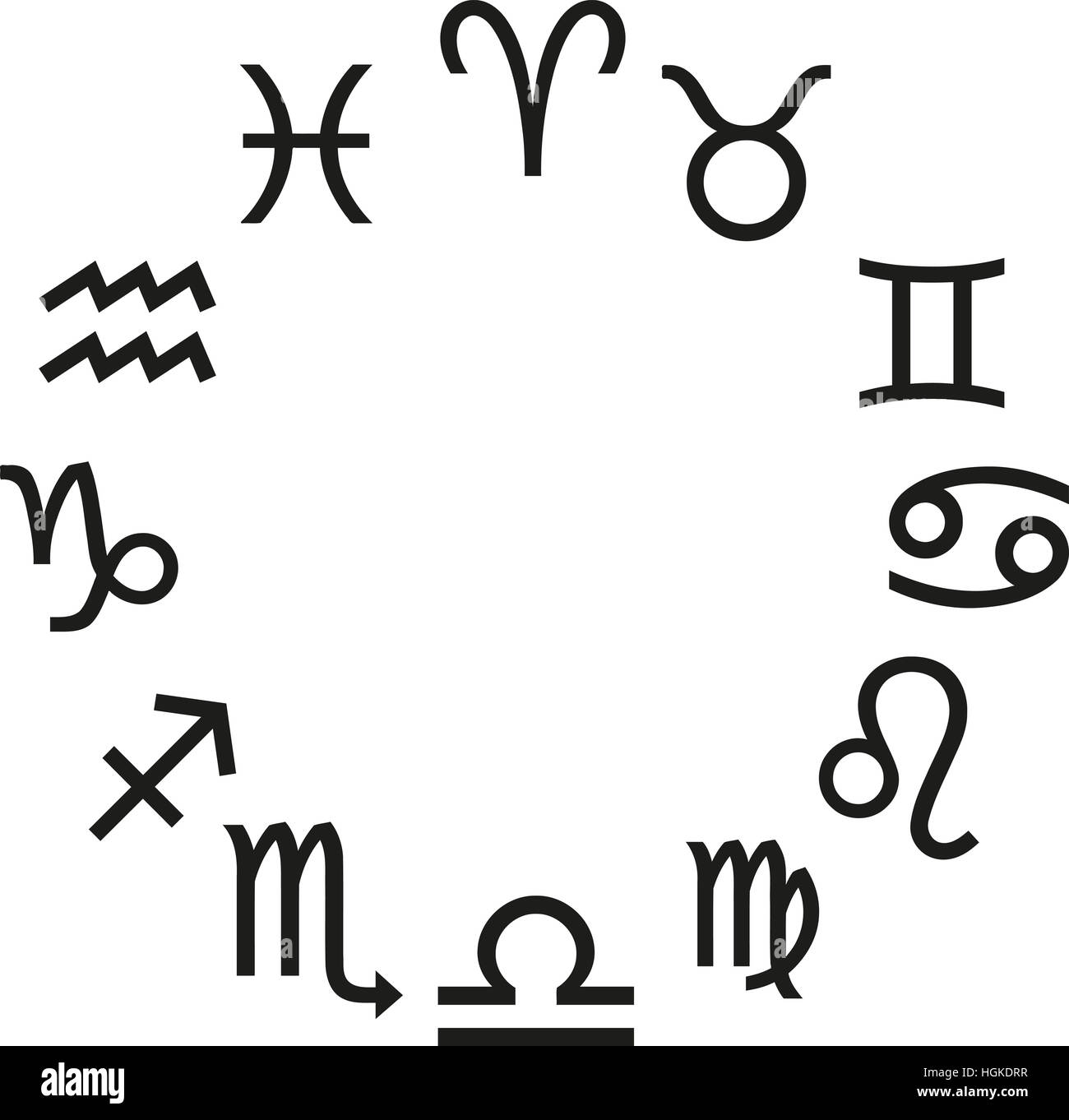 Horoscope zodiac signs circle hi-res stock photography and images - Alamy