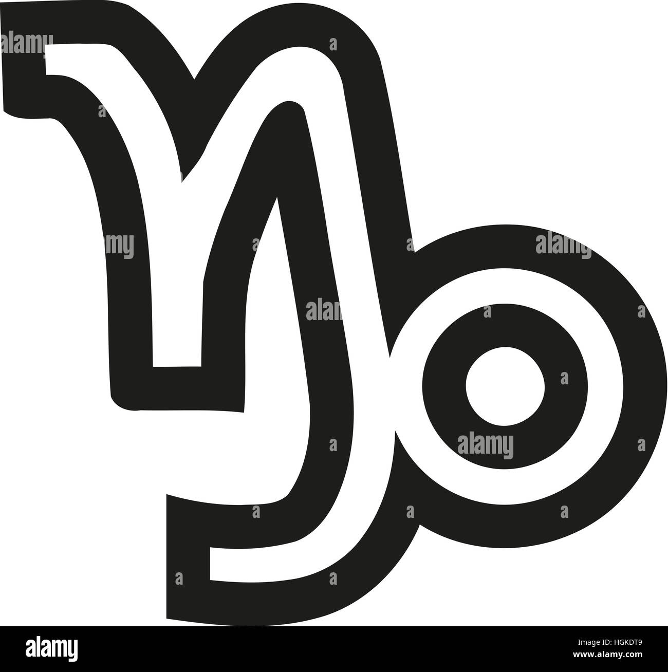 Zodiac sign capricorn outline hi-res stock photography and images - Alamy