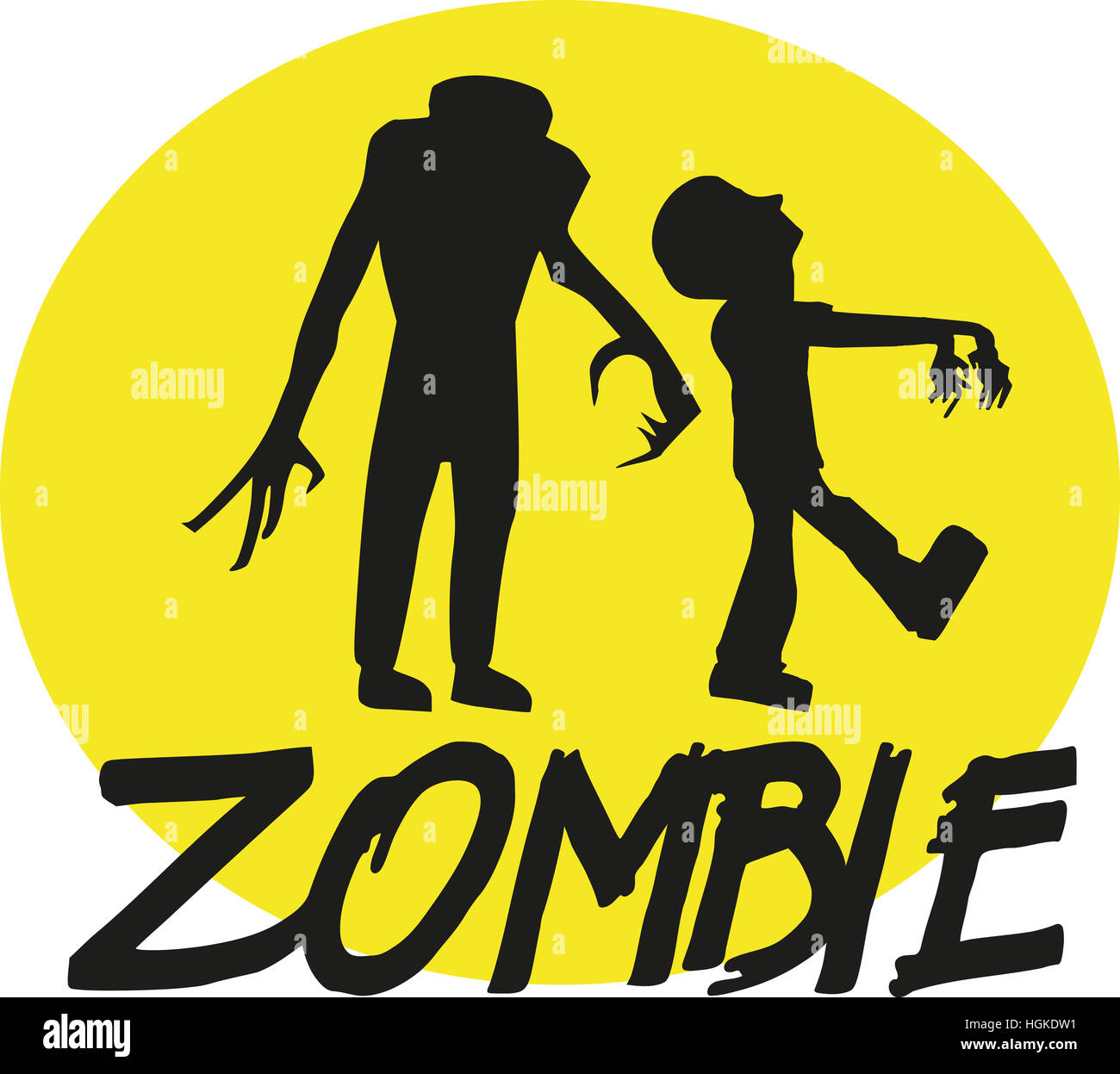 Zombies at night in front of the moon Stock Photo - Alamy