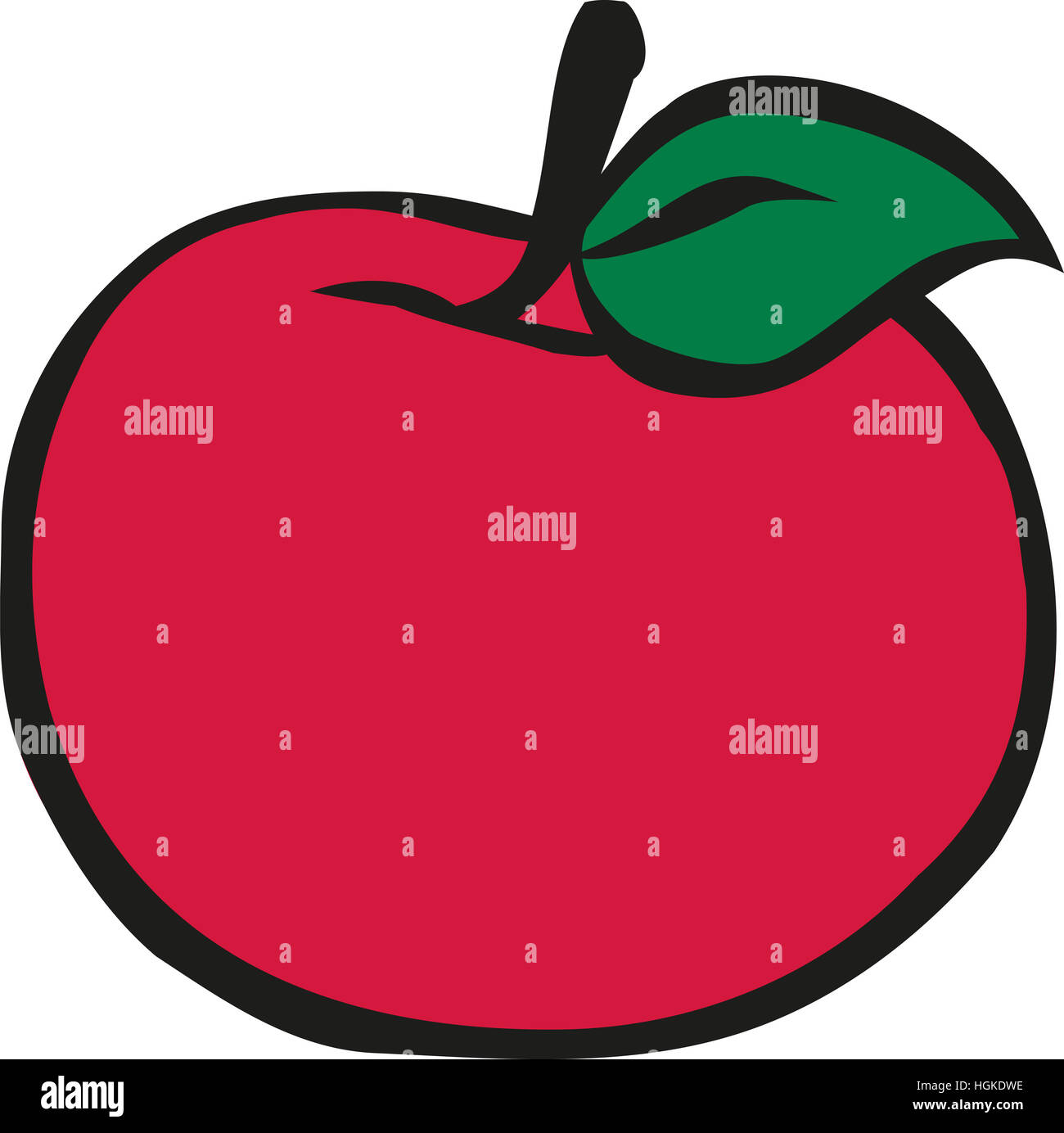 Red Apple cartoon style Stock Photo - Alamy