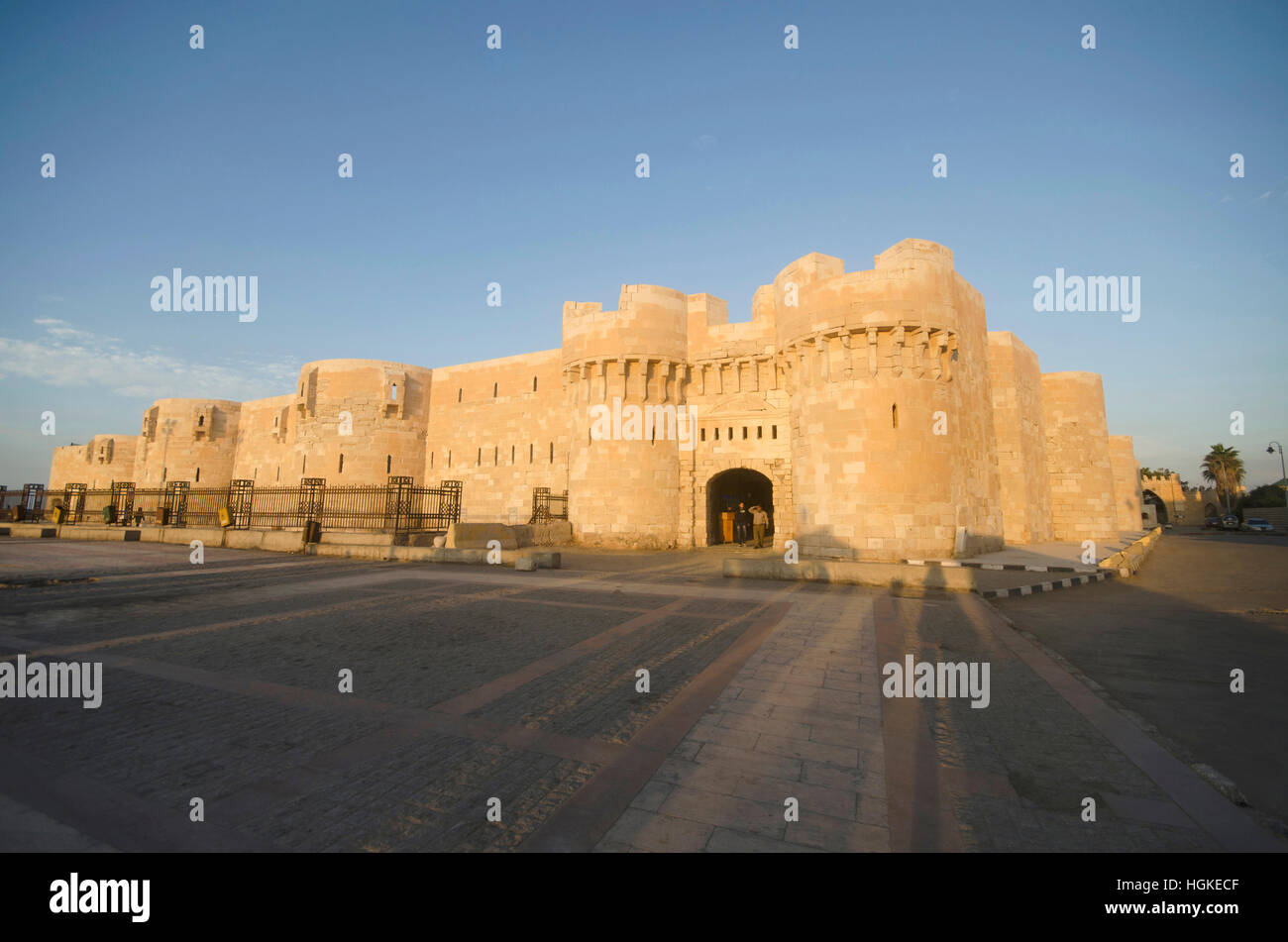 Outer view of The Citadel of Qaitbay (Qaitbay Fort), Is a 15th century ...
