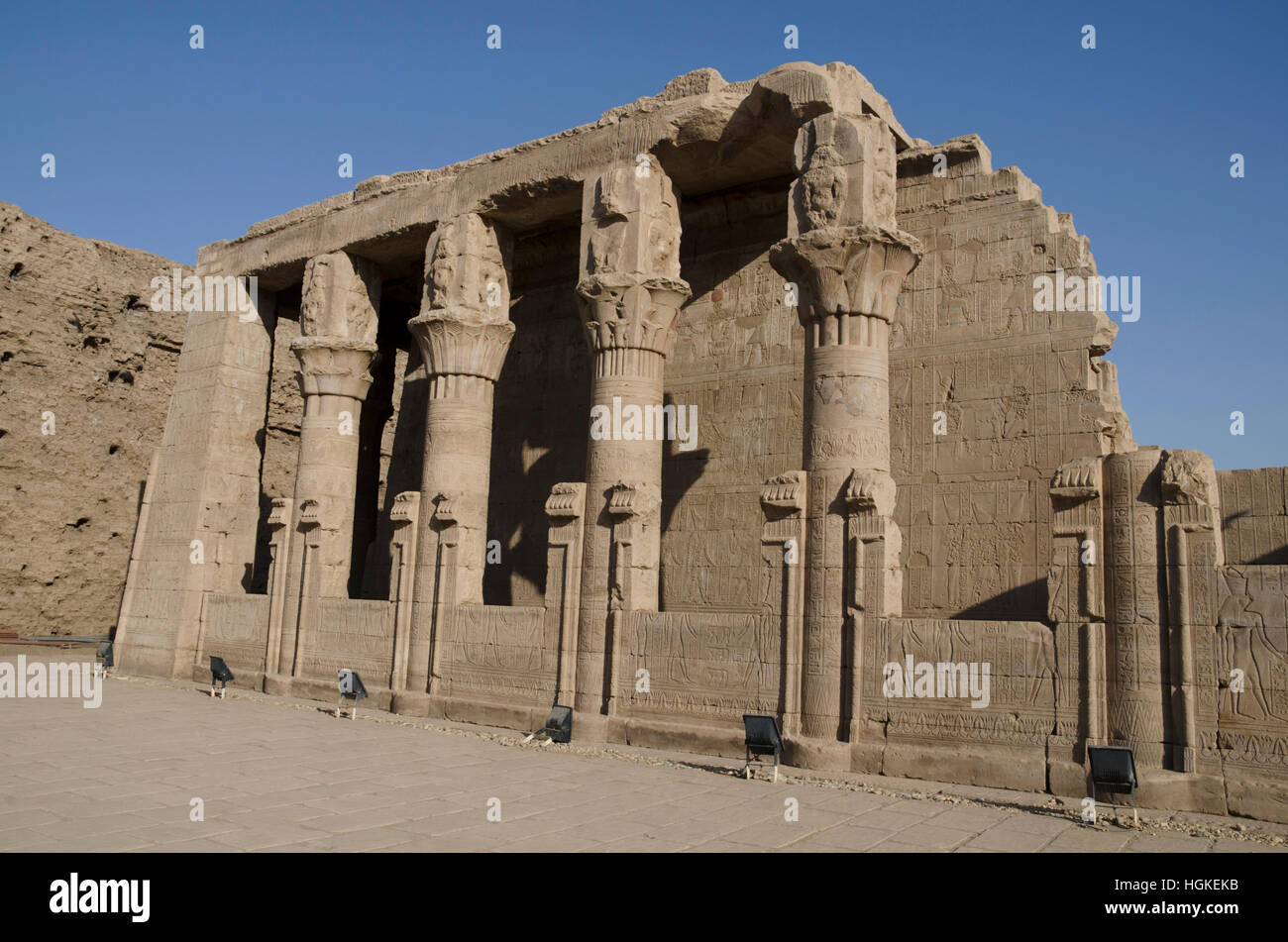 Partial view of Edfu Temple, It is one of the best preserved shrines in ...