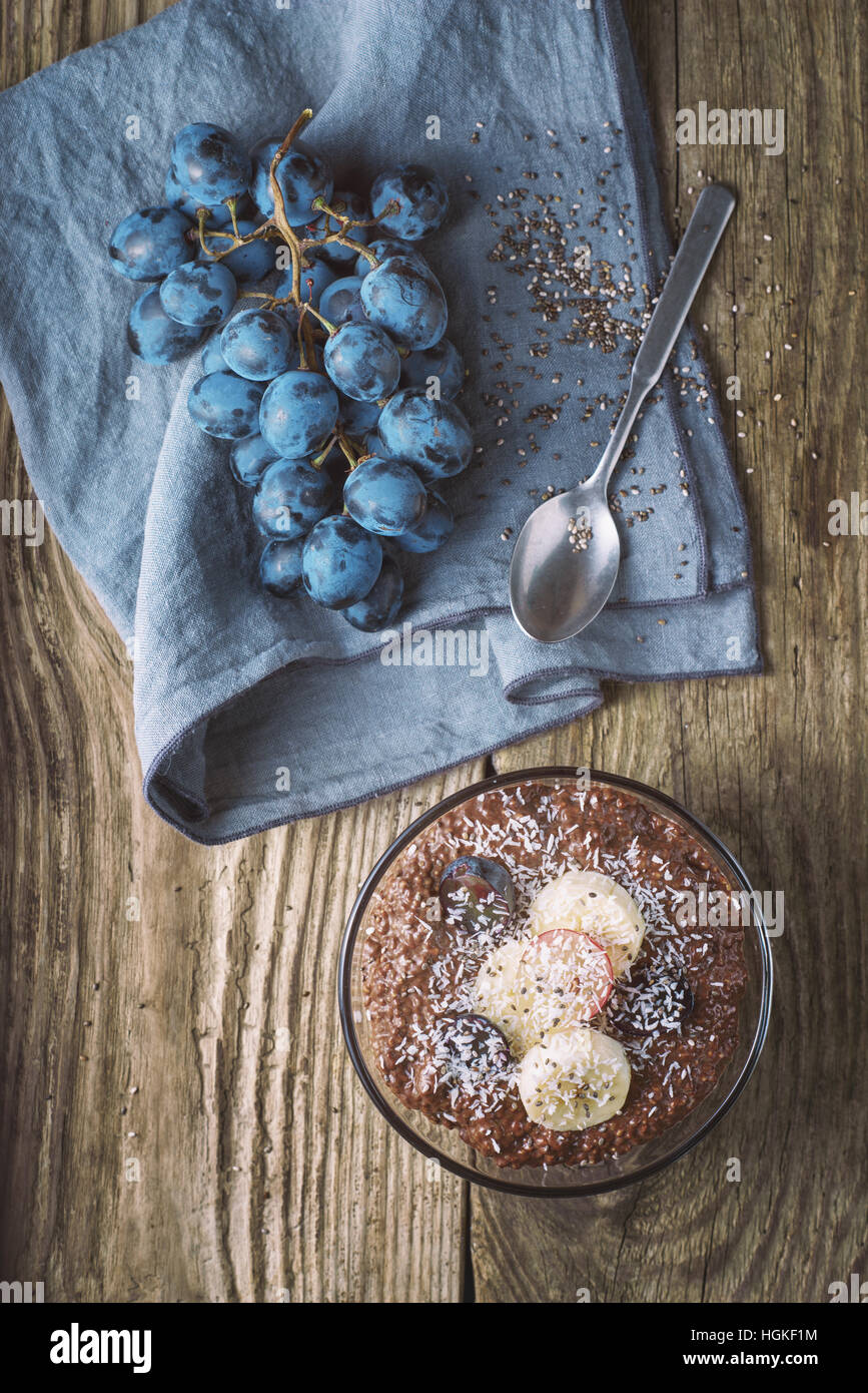 Chia pudding, top view hi-res stock photography and images - Alamy