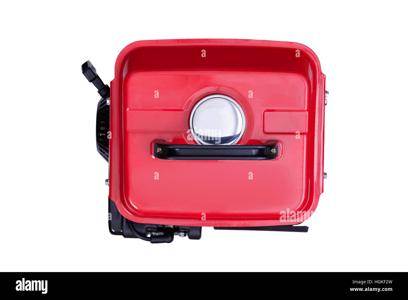 Overhead view of red petrol generator on white background Stock Photo ...