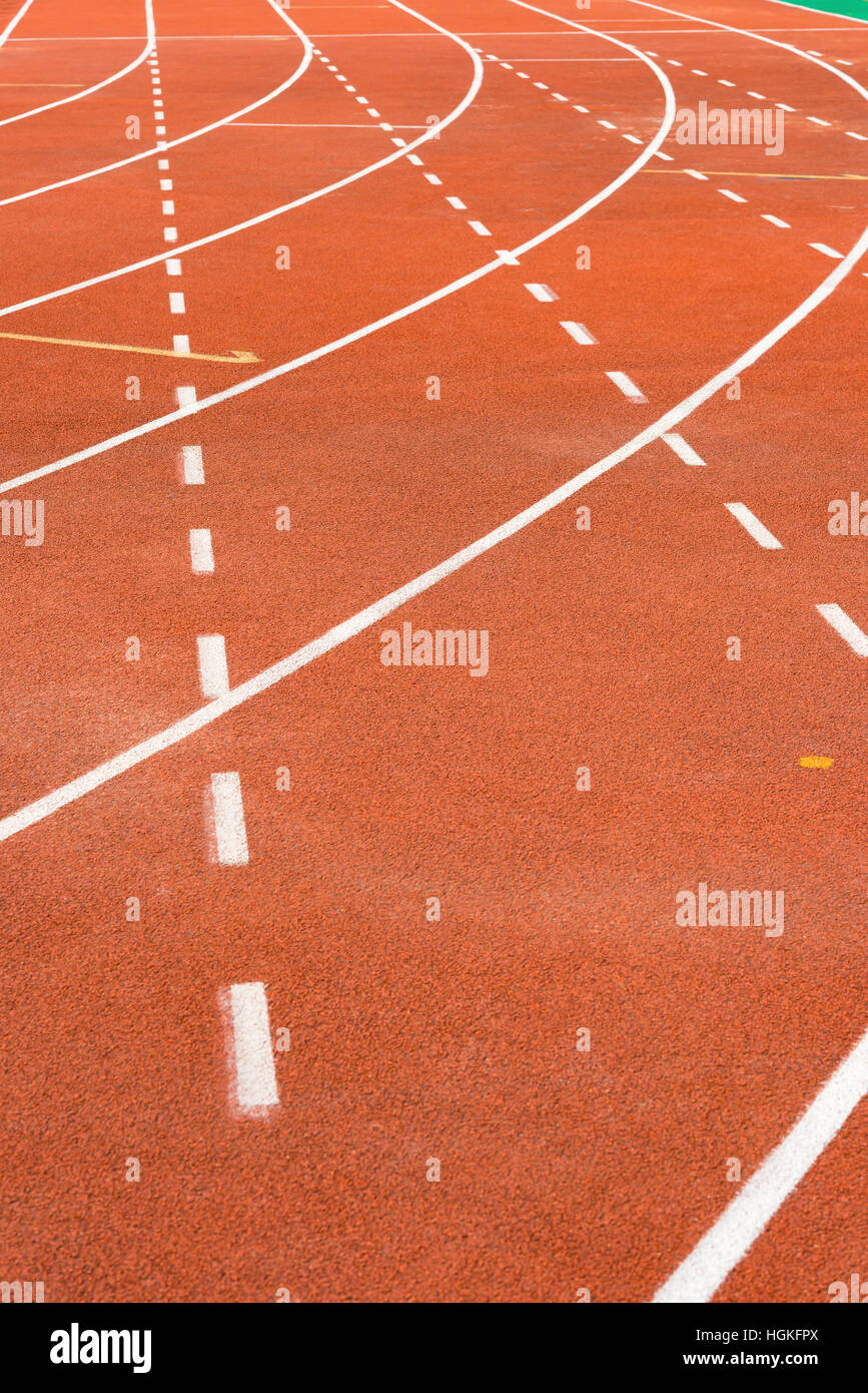 rubber runway with curved and straight lines Stock Photo - Alamy