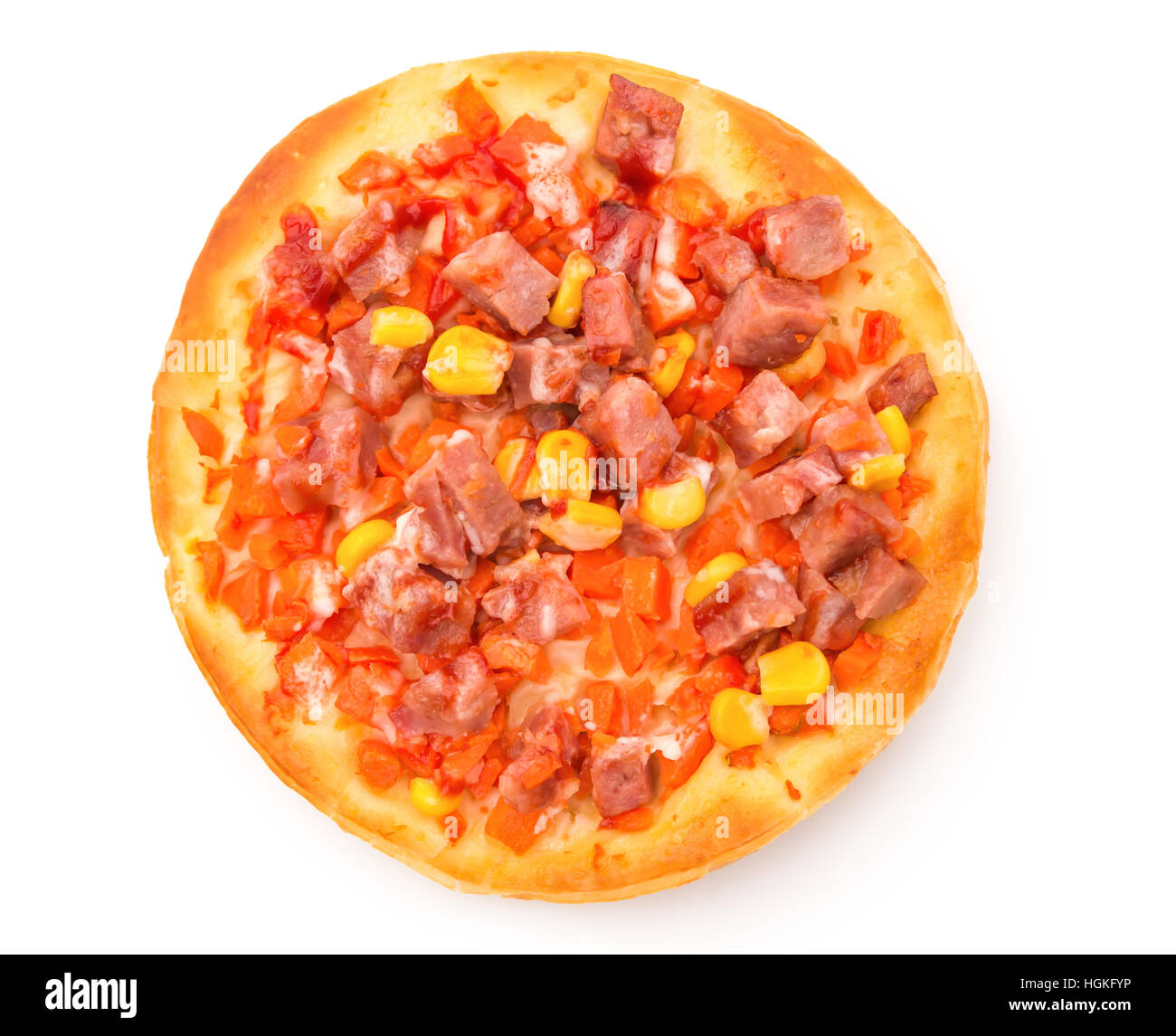 top view pizza on white background Stock Photo - Alamy