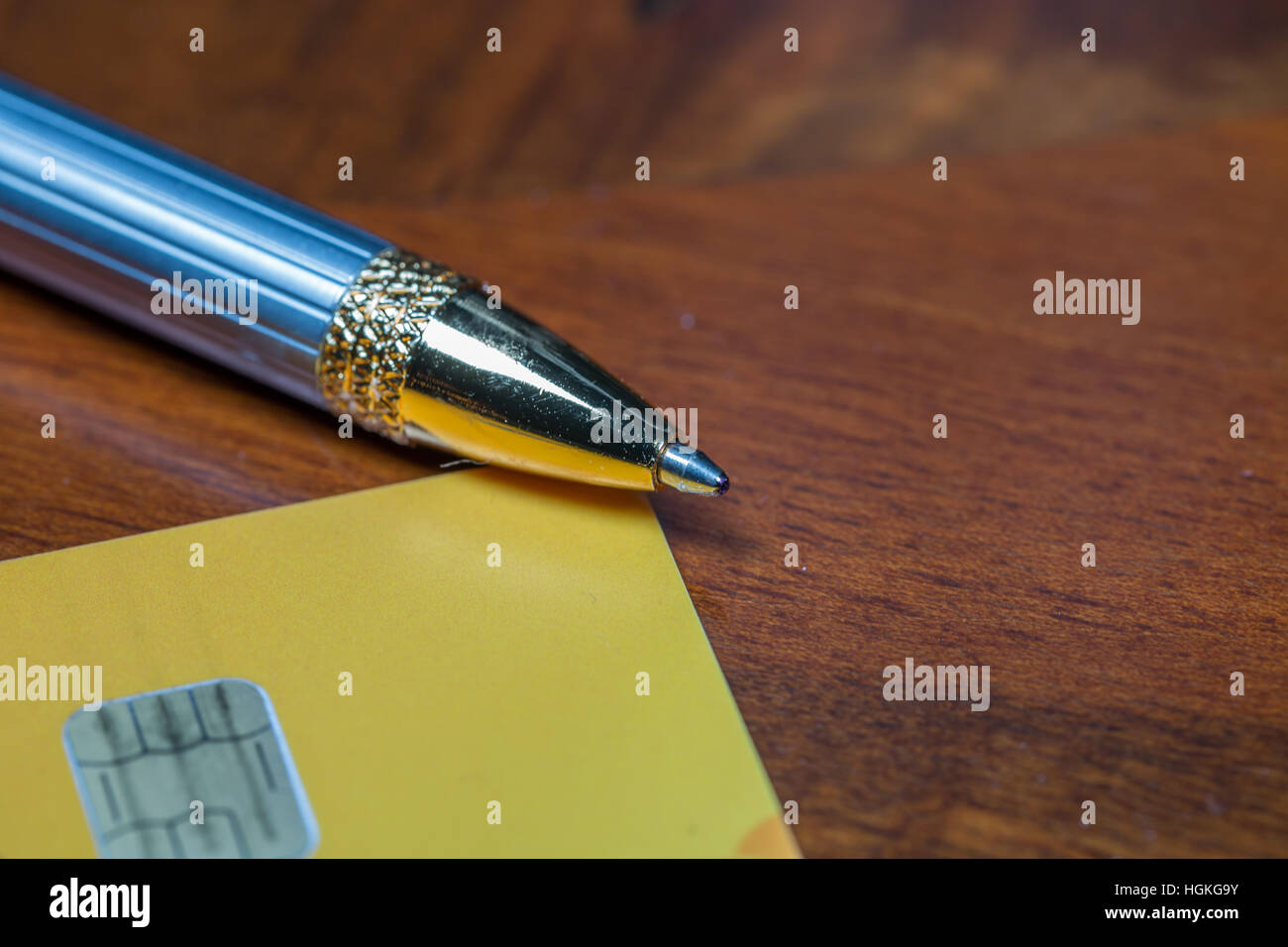 Ballpoint Pen And Credit Card Stock Photo - Alamy