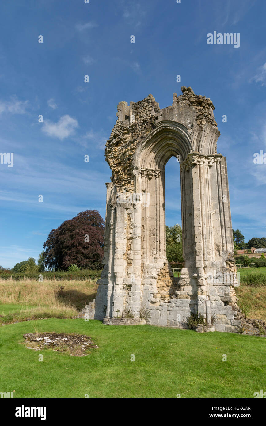 Ruins of Kirkham Abbey (Kirkham Priory) beside the river Derwent in ...