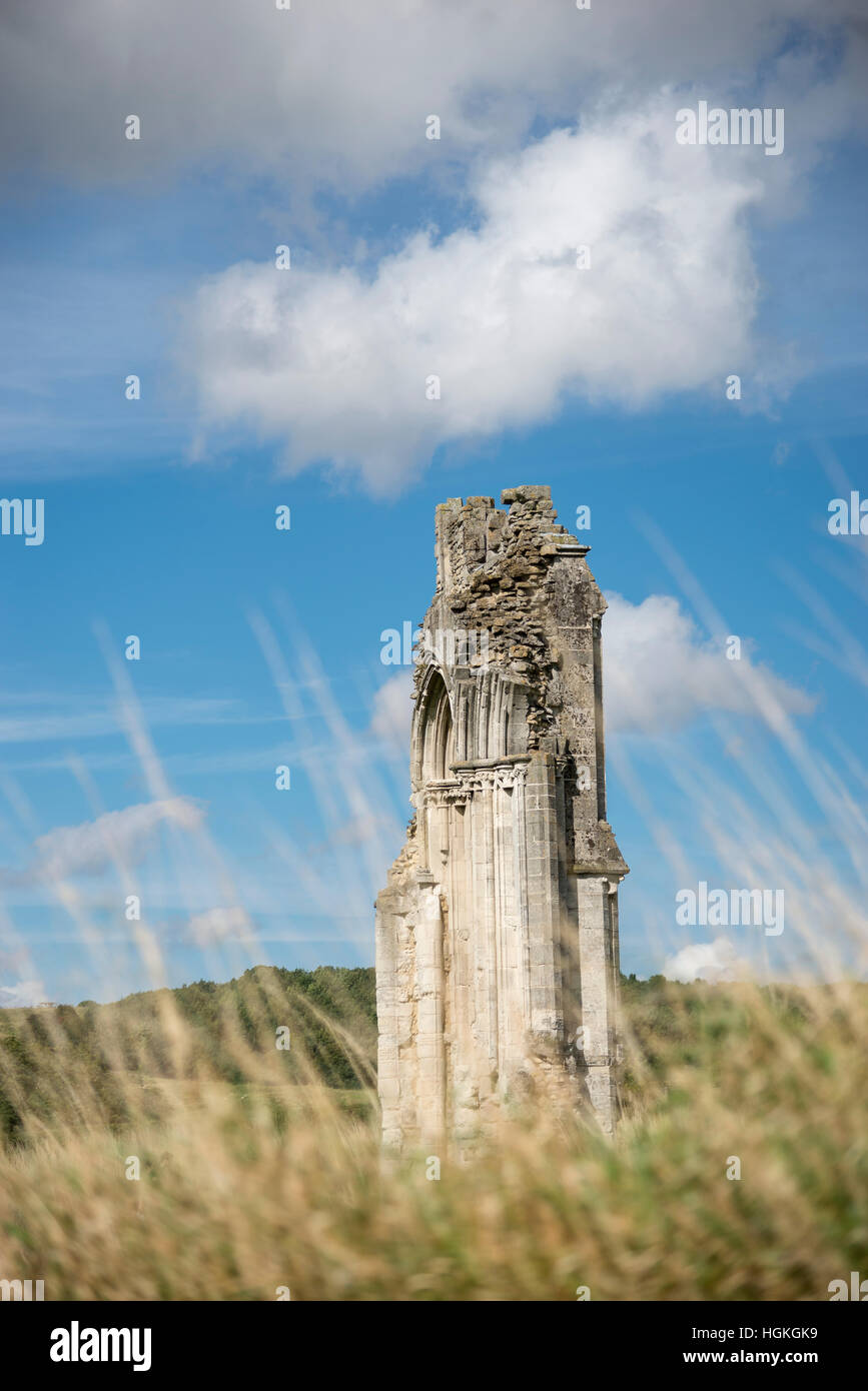 Ruins of Kirkham Abbey (Kirkham Priory) beside the river Derwent in ...