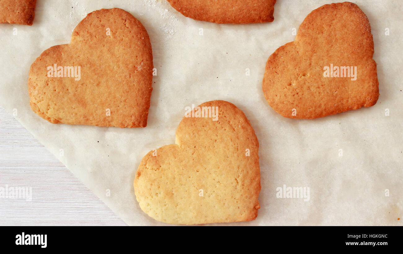 heart shape valentine homemade cookies Stock Photo - Alamy