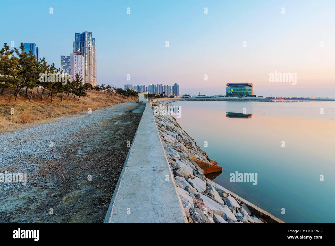 Incheon architecture along the seafront in the evening Stock Photo - Alamy