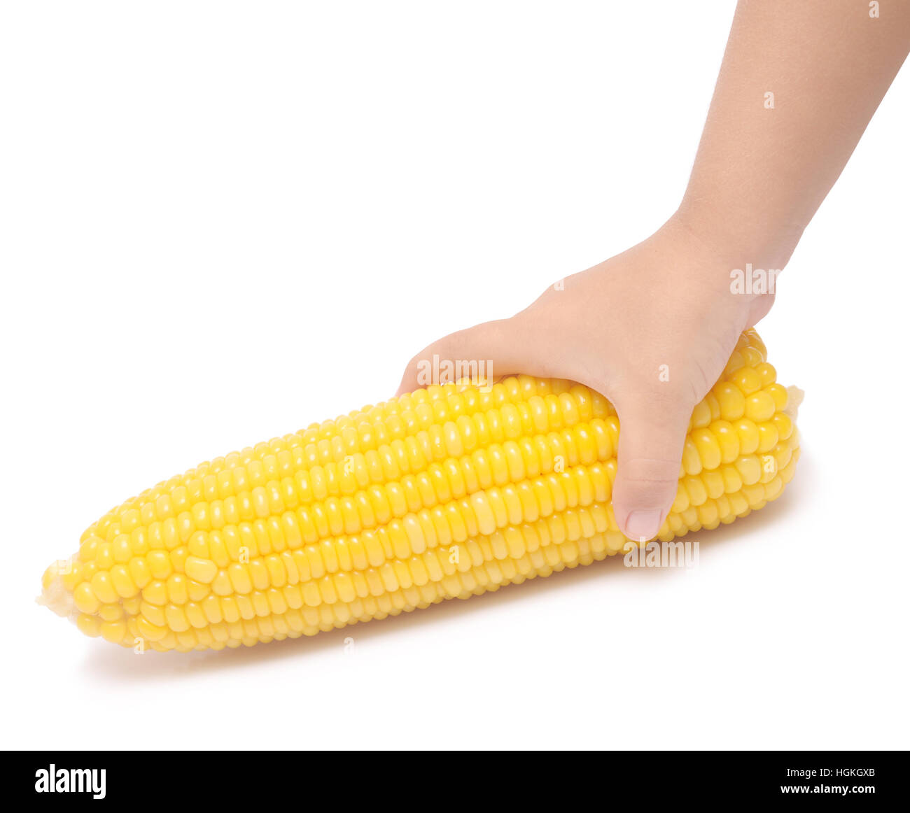 Boiled corn on white background Stock Photo - Alamy