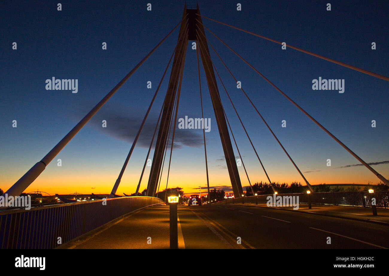 View over Marine Parade Bridge at sunset, Southport, Merseyside ...