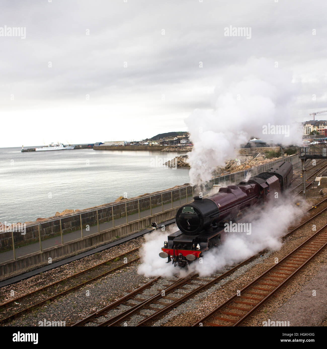 Steam locomotive leaving Penzance, Cornwall, England, UK Stock Photo ...