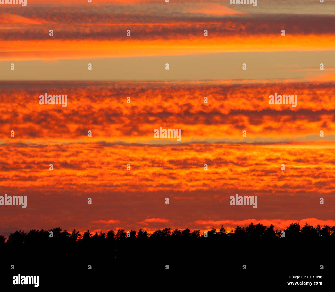 Fiery red sunset clouds Stock Photo - Alamy