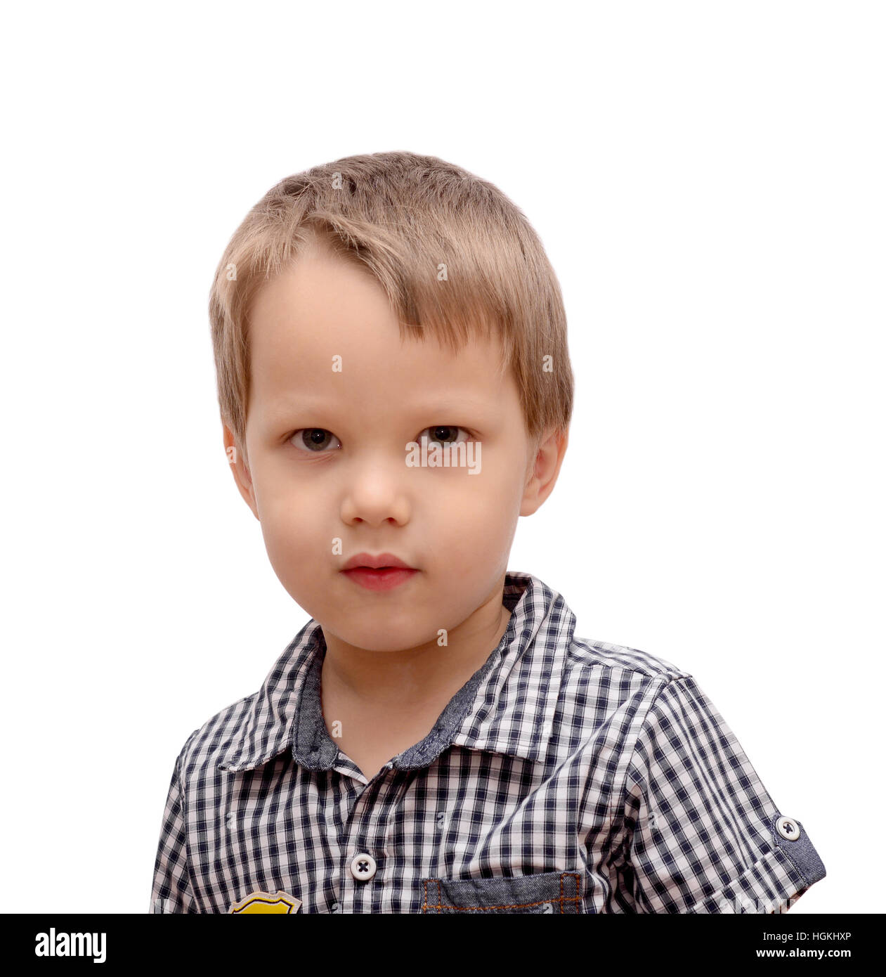 Portrait little boy on white background Stock Photo - Alamy