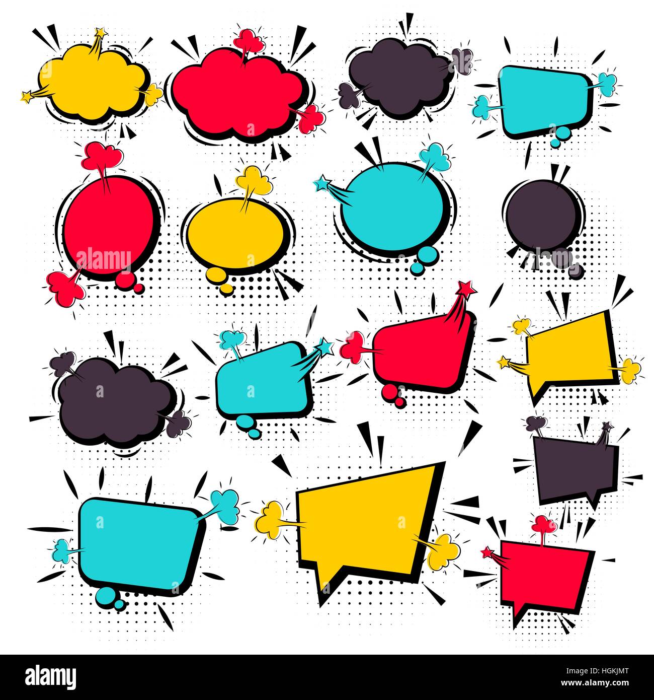 Comic collection colored cloud pop art Stock Vector Image & Art - Alamy