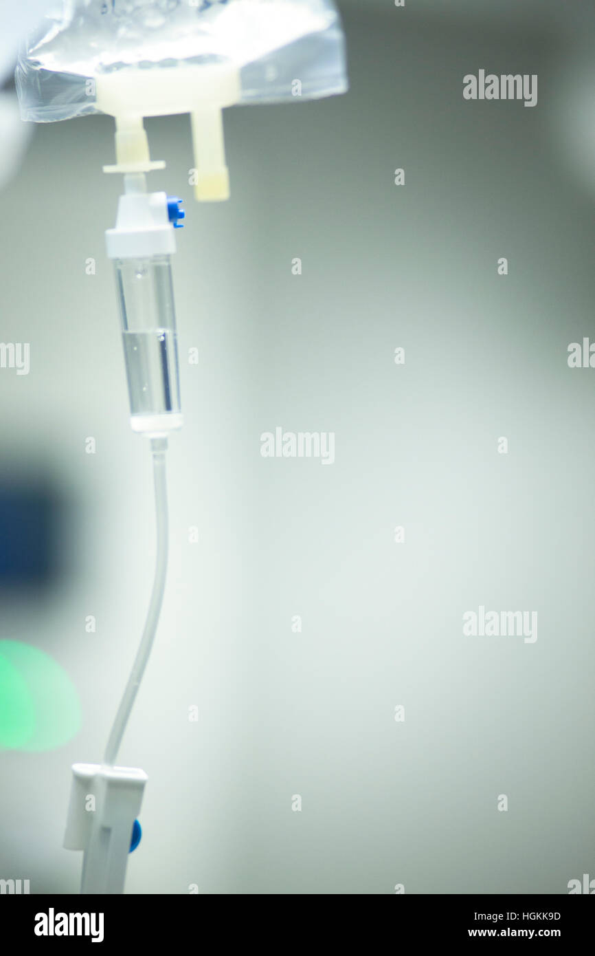 Hospital surgery medical drip in emergency room operating theater ward ...