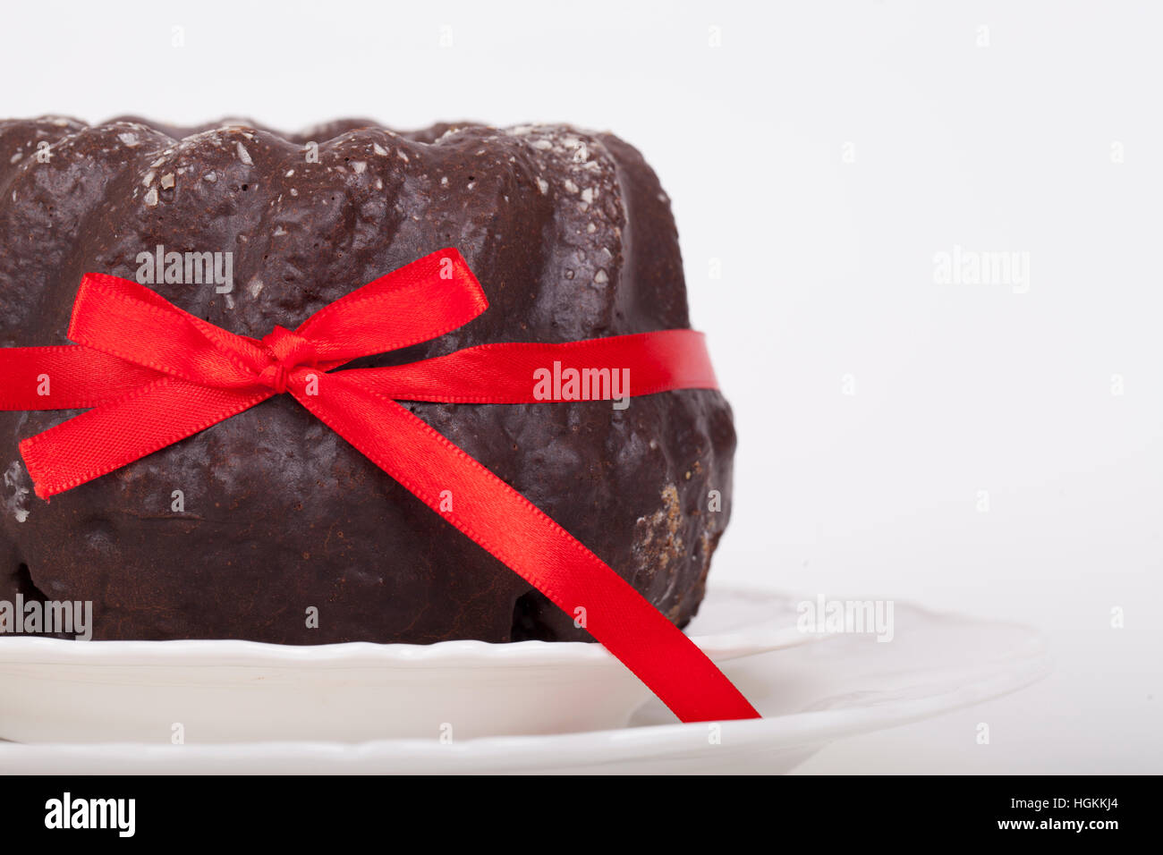 Very tasty chocolate cake on a light background Stock Photo - Alamy