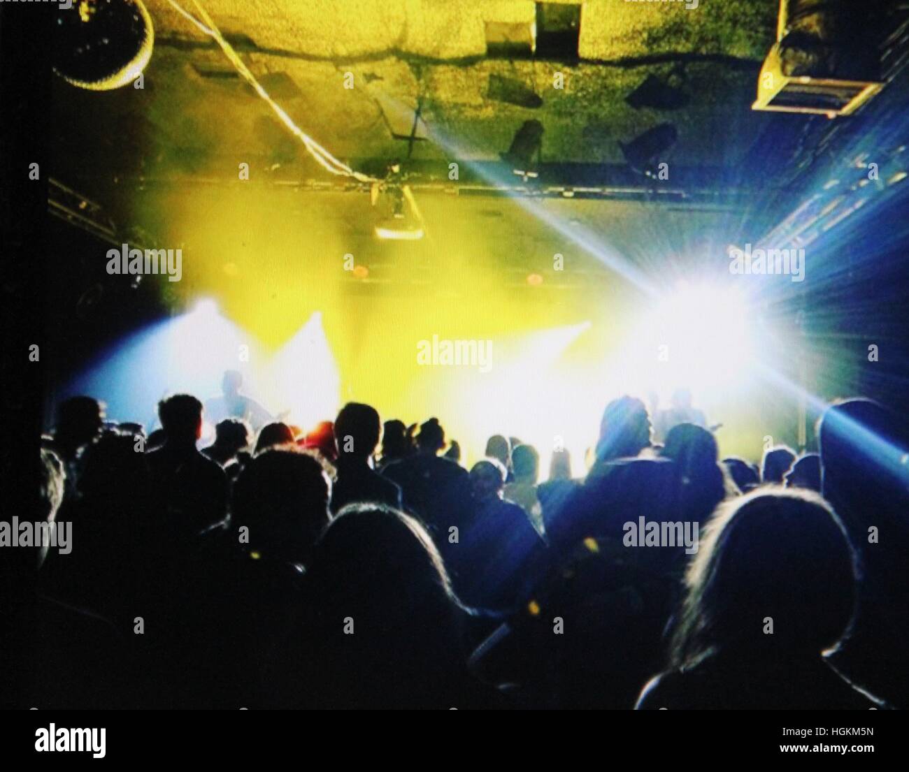 crowd stage concert audience lights event venue music at club nightclub ...