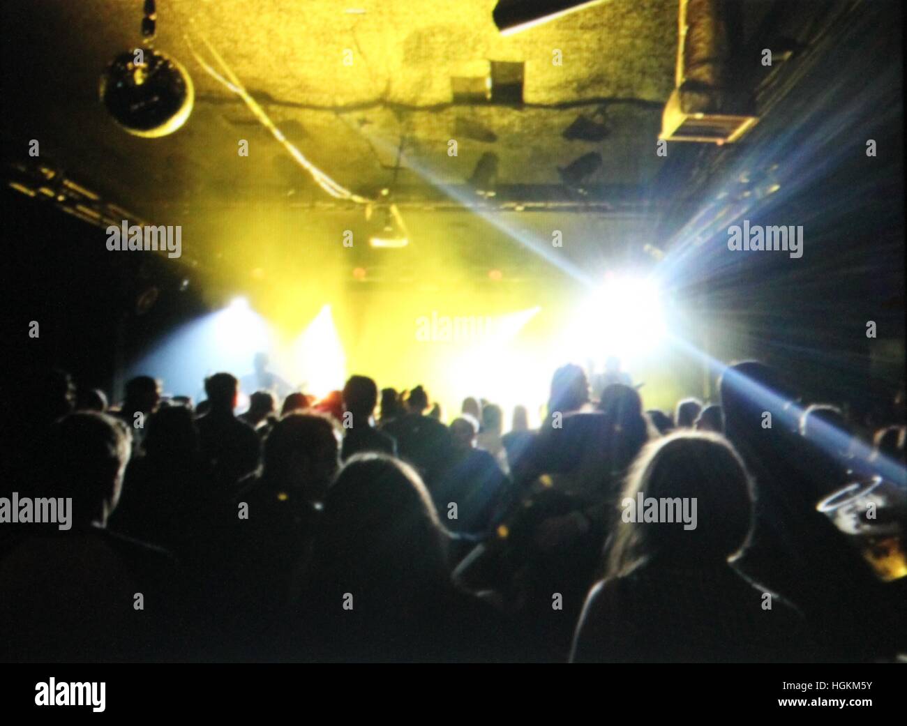 crowd stage concert audience lights event venue music at club nightclub ...