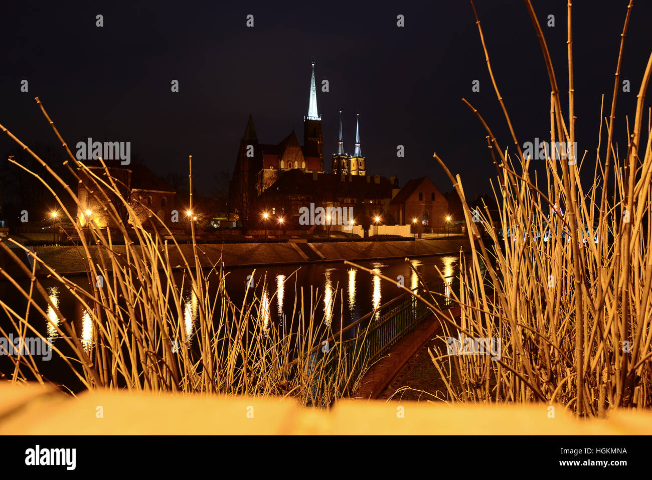 Wroclaw evening view of Cathedral Island Stock Photo - Alamy