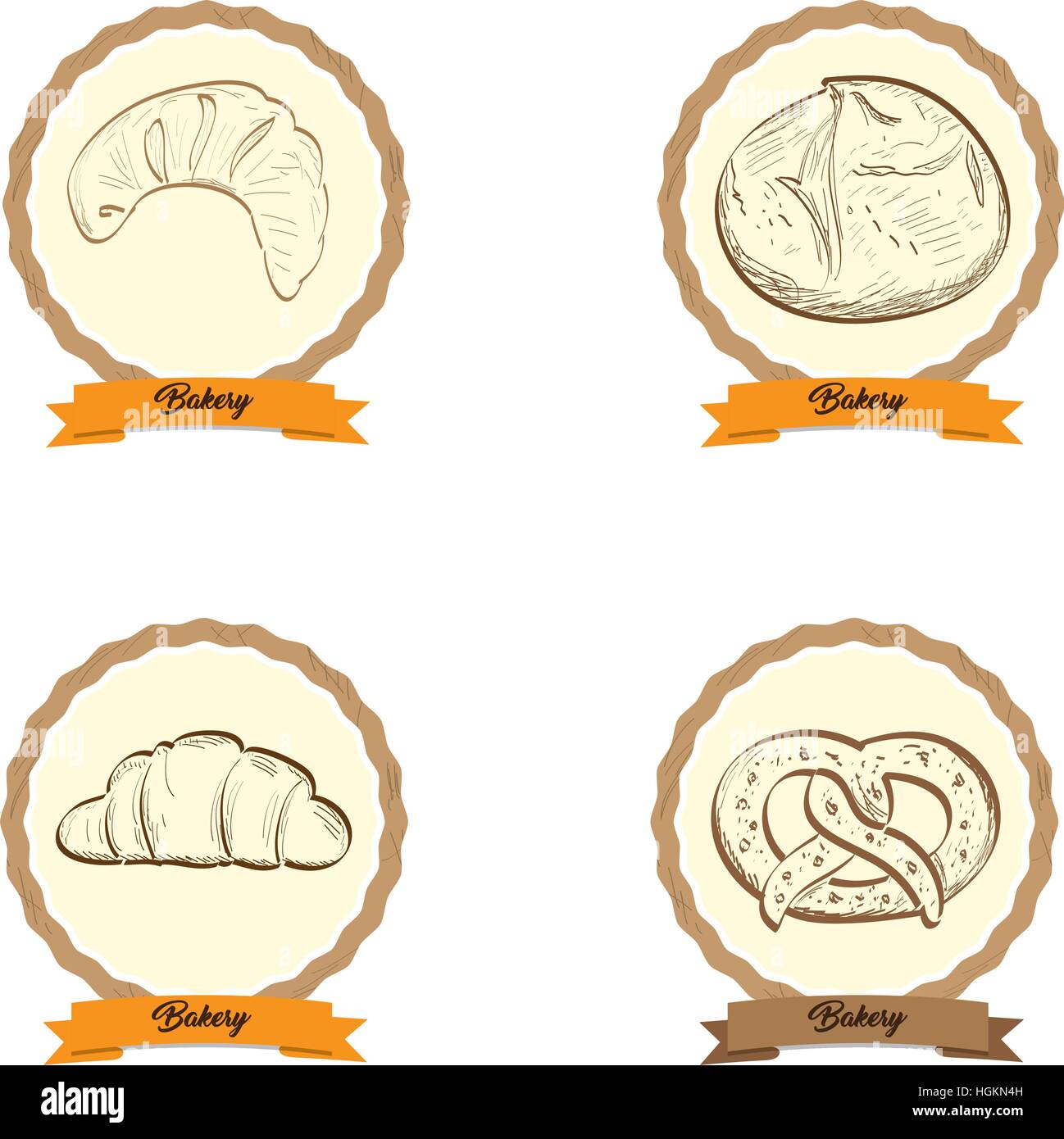 Set of vintage bakery labels, Vector illustration Stock Vector Image ...