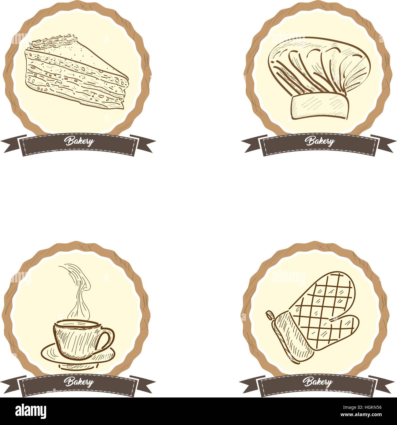 Set of vintage bakery labels, Vector illustration Stock Vector Image ...