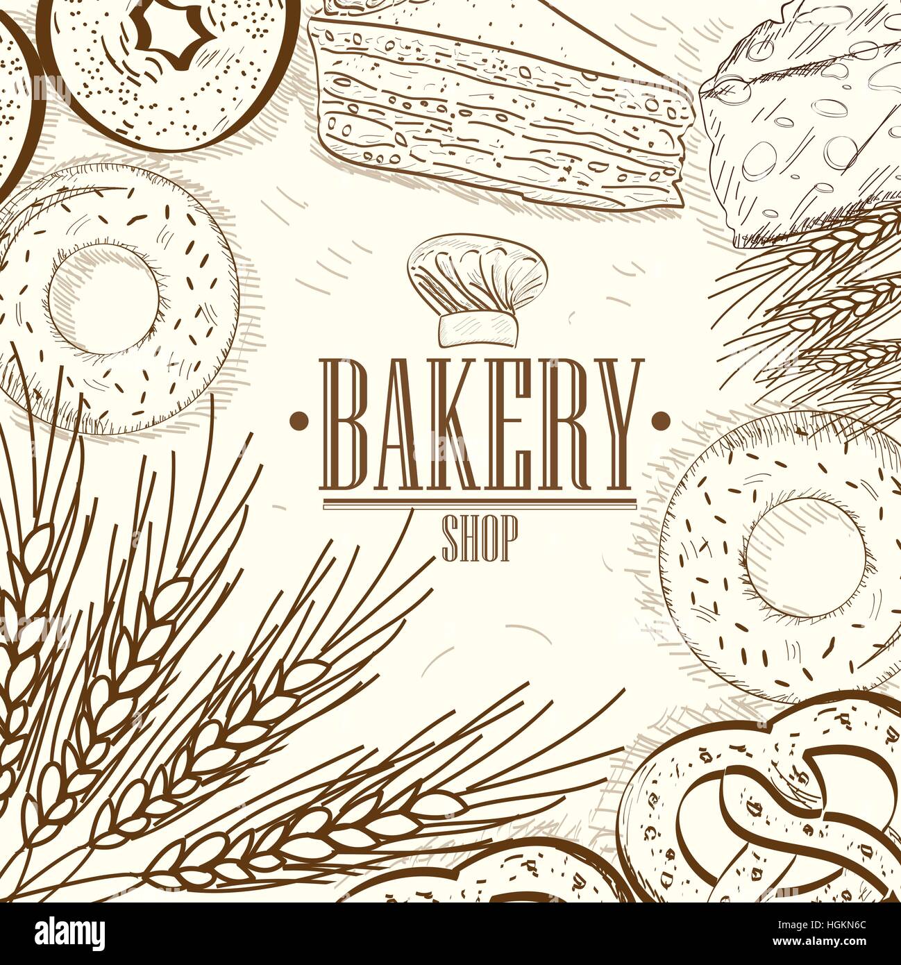 Vintage bakery graphic design, Vector illustration Stock Vector Image ...