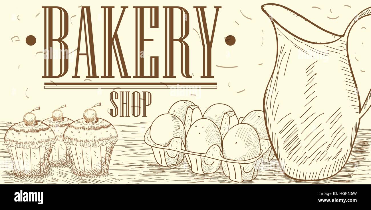 Vintage bakery graphic design, Vector illustration Stock Vector Image ...