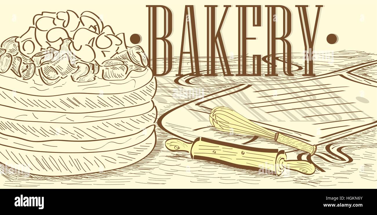 Vintage bakery graphic design, Vector illustration Stock Vector Image ...