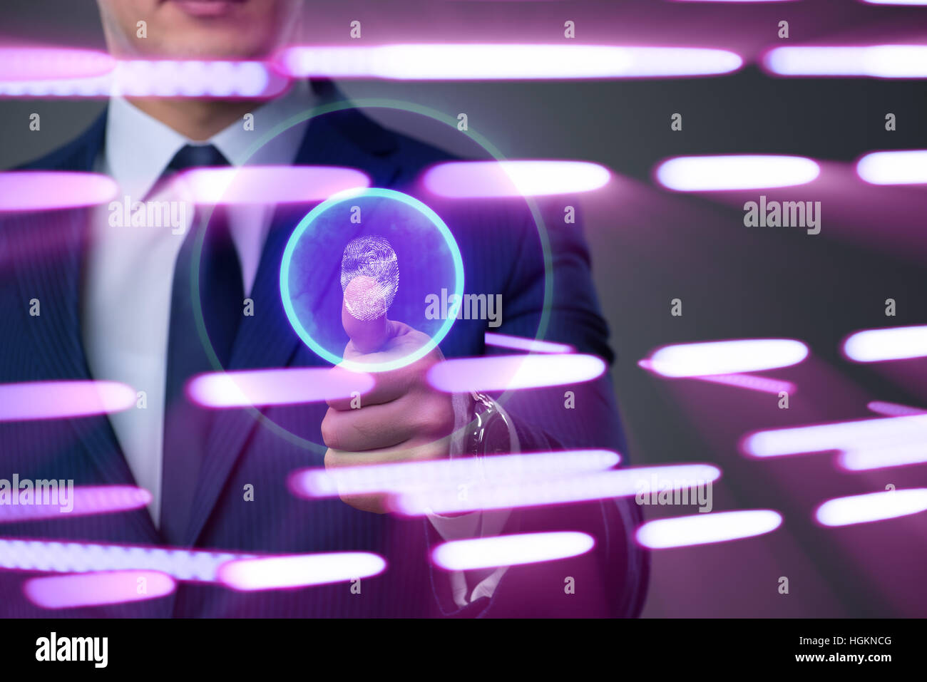 Biometric identification concept with fingerprints Stock Photo - Alamy