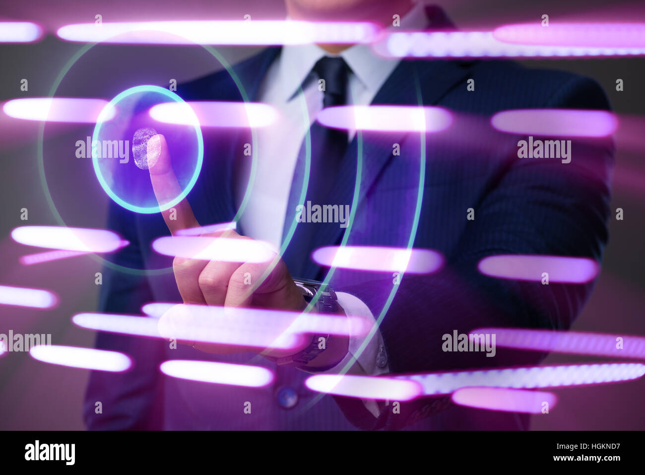 Biometric identification concept with fingerprints Stock Photo - Alamy