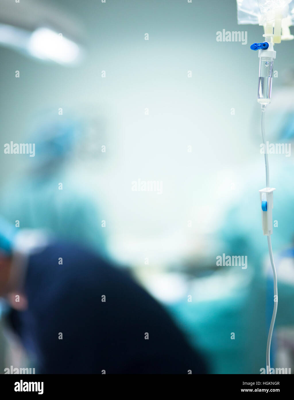 Hospital surgery medical drip in emergency room operating theater ward ...